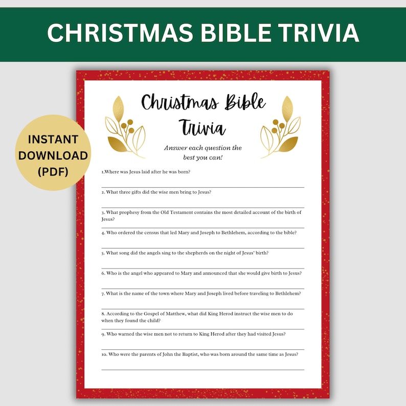 Christmas Bible Trivia, Christian Bible Trivia, Christmas Trivia ...