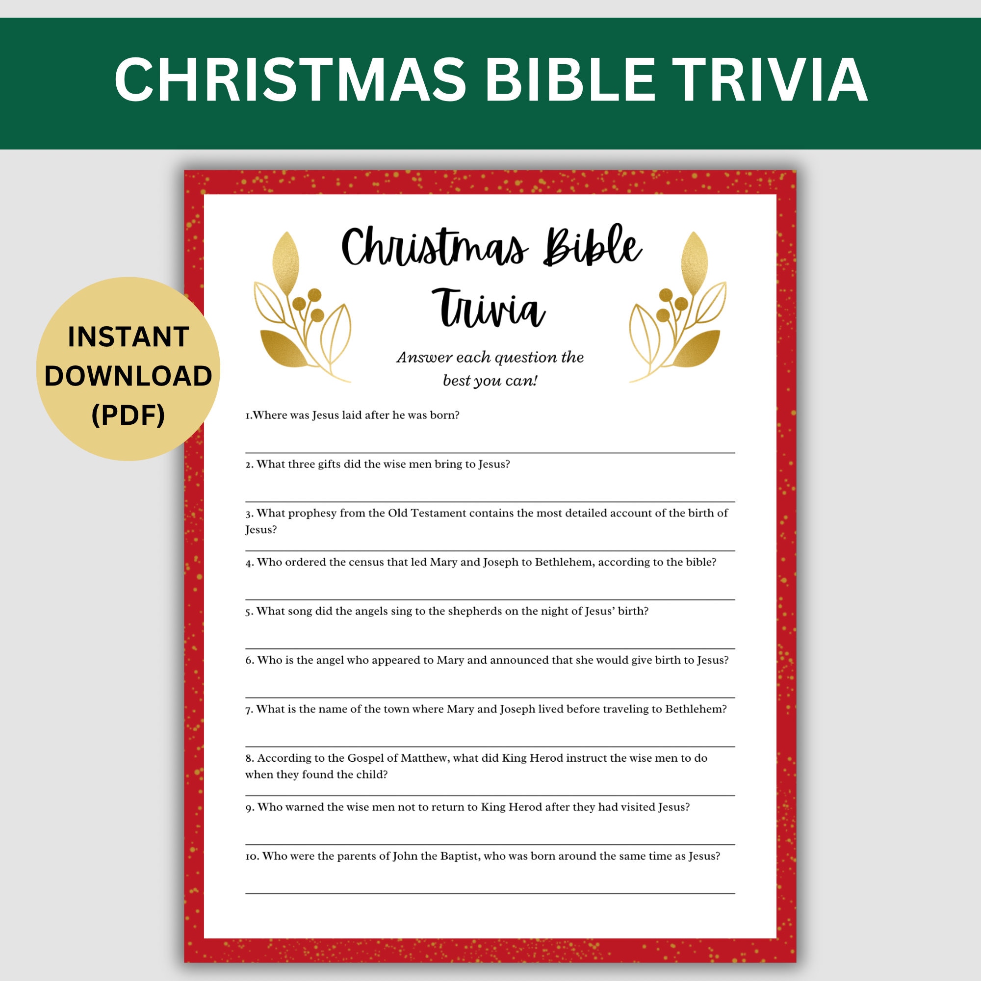 Christmas Bible Trivia, Christian Bible Trivia, Christmas Trivia ...