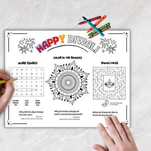 Diwali Coloring Activity Sheet, Printable Diwali Activity for Kids ...
