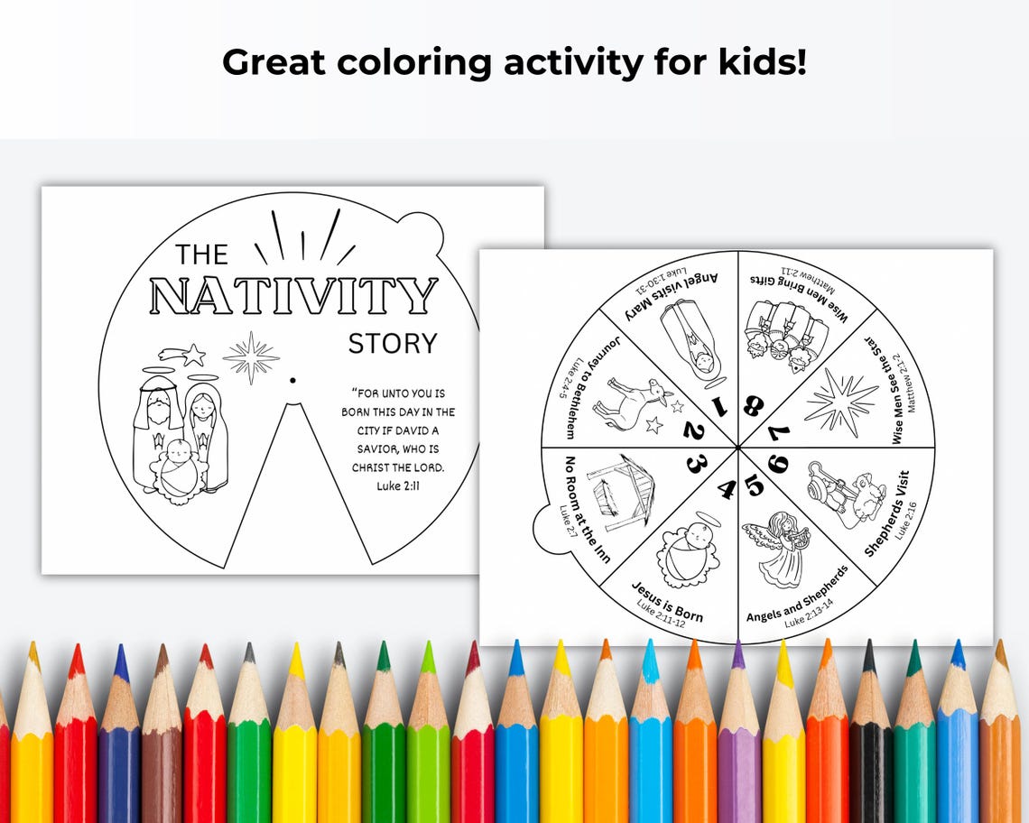 Nativity Story Craft, Printable Nativity Wheel Activity for Kids ...