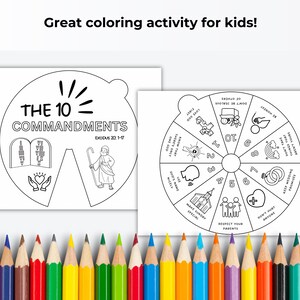 Ten Commandments Spinner Wheel Craft for Kids, Kids Bible Study ...