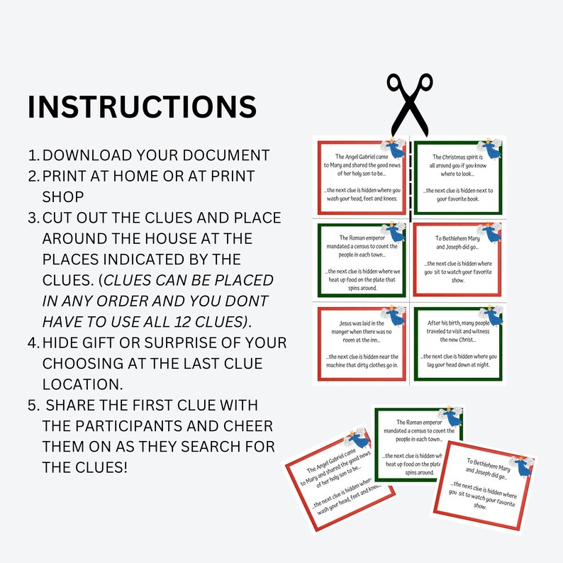 Printable Christmas Bible Scavenger Hunt for Kids, Nativity Scavenger ...