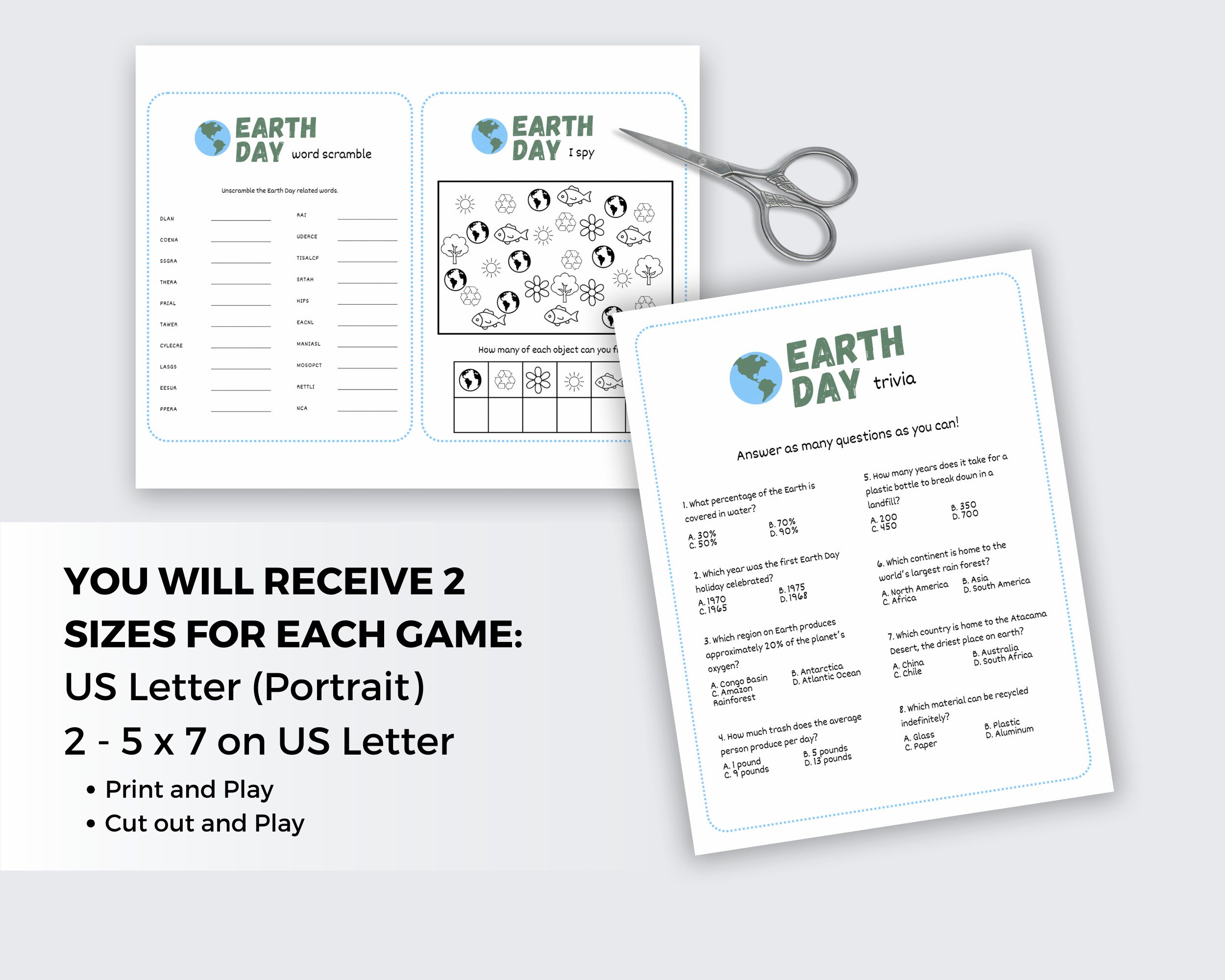 Earth Day Worksheet Activity Bundle, Earth Day Games for Kids and ...