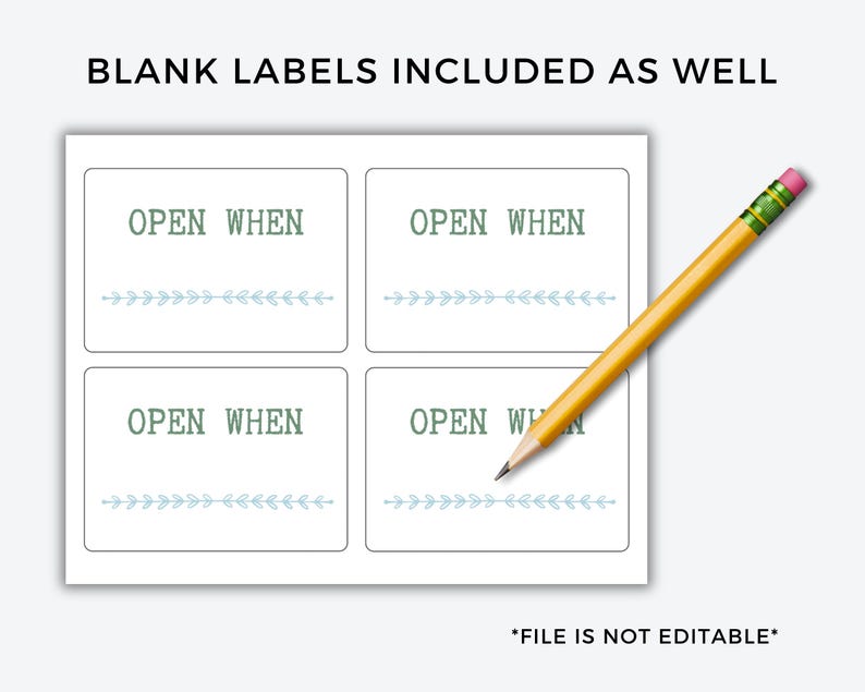 Open When Envelope Labels College, DIY College Grad Gift, High School ...
