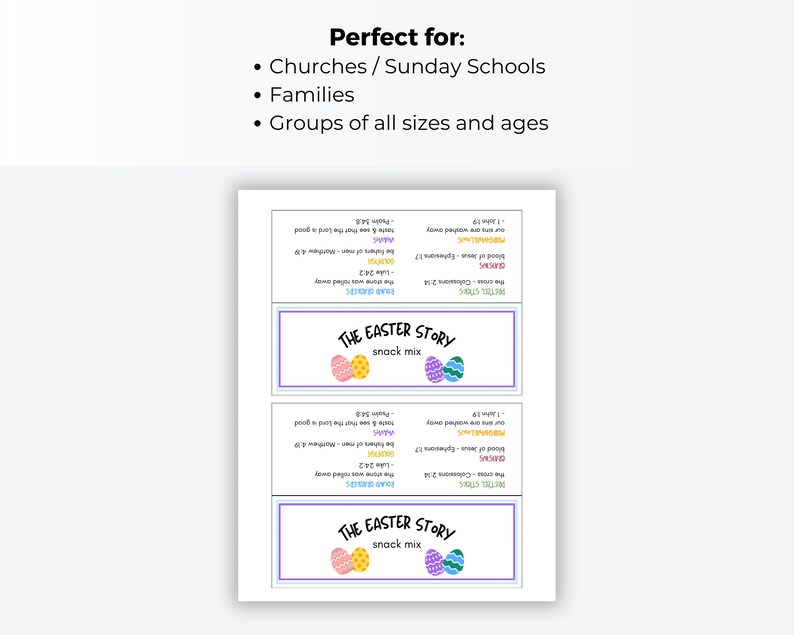 Easter Story Snack Mix Printable Labels, Easter Story DIY Gift Idea ...