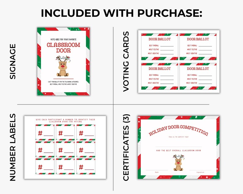 Classroom Door Decorating Contest Ballot Bundle, Christmas Door ...