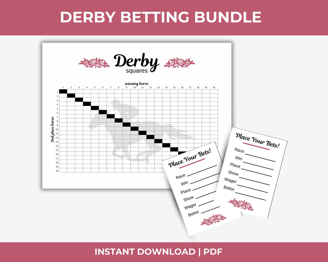 Derby Betting Slips and Squares Bundle, Printable Derby Squares, Derby ...