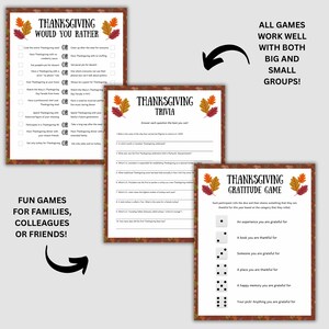 Thanksgiving Game Bundle, Thanksgiving Would You Rather, Thanksgiving ...