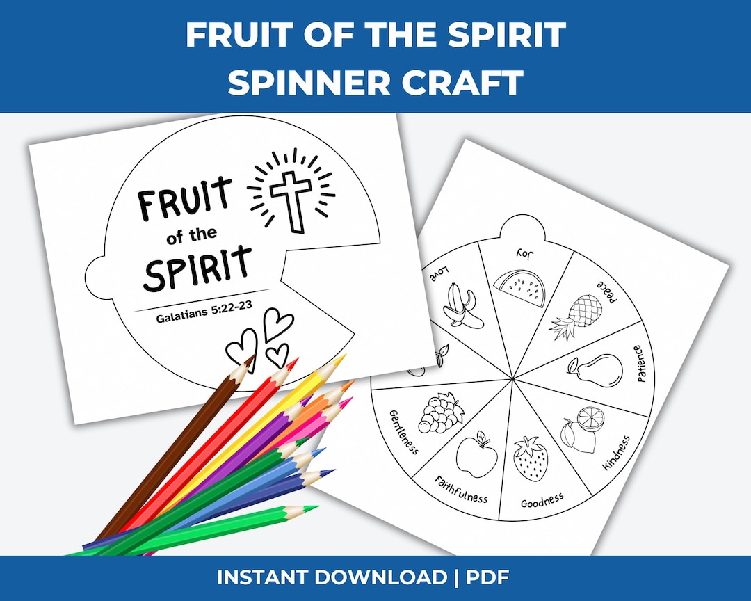 Fruits of the Spirit Spinner Wheel Craft for Kids, Kids Bible Study ...