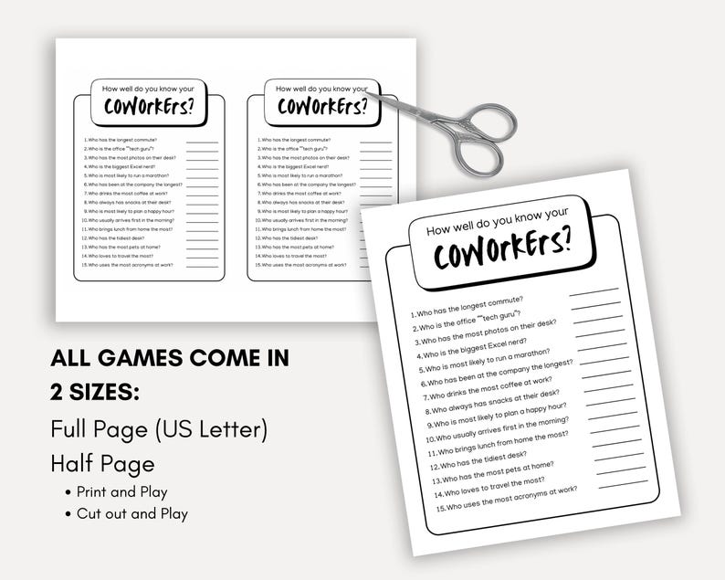 Team Building Games Bundle: Office Icebreaker Activities (printable) - Etsy