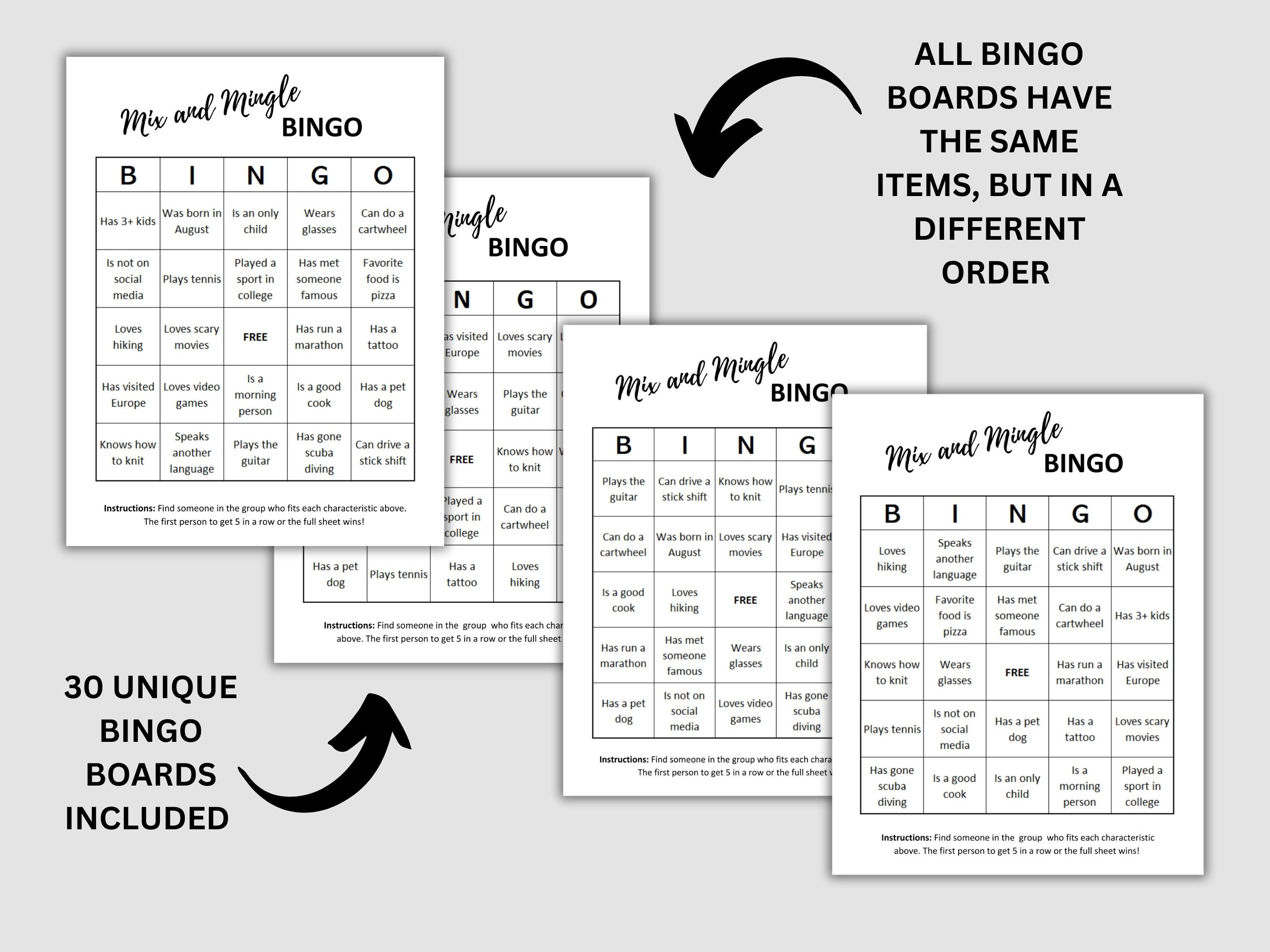 Mix and Mingle Bingo, Icebreaker Game for Groups, Get to Know You Bingo, Printable Coworker Game ...