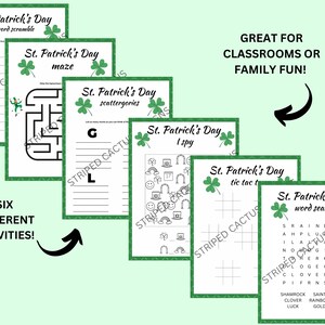 St Patrick’s Day Printable Games Bundle | Instant Download Classroom ...