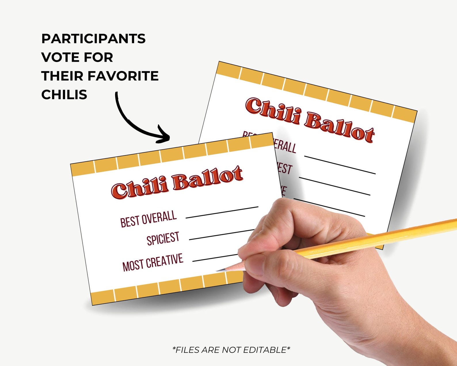 Chili Cook-off Ballot Bundle: Voting Cards, Signage, Certificates ...