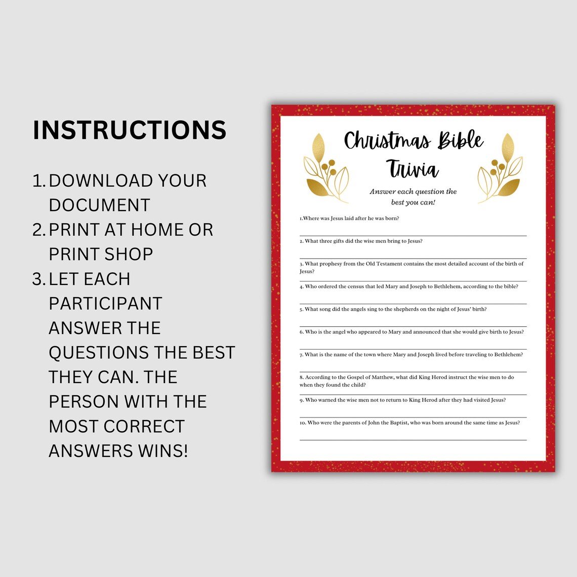 Christmas Bible Trivia, Christian Bible Trivia, Christmas Trivia ...