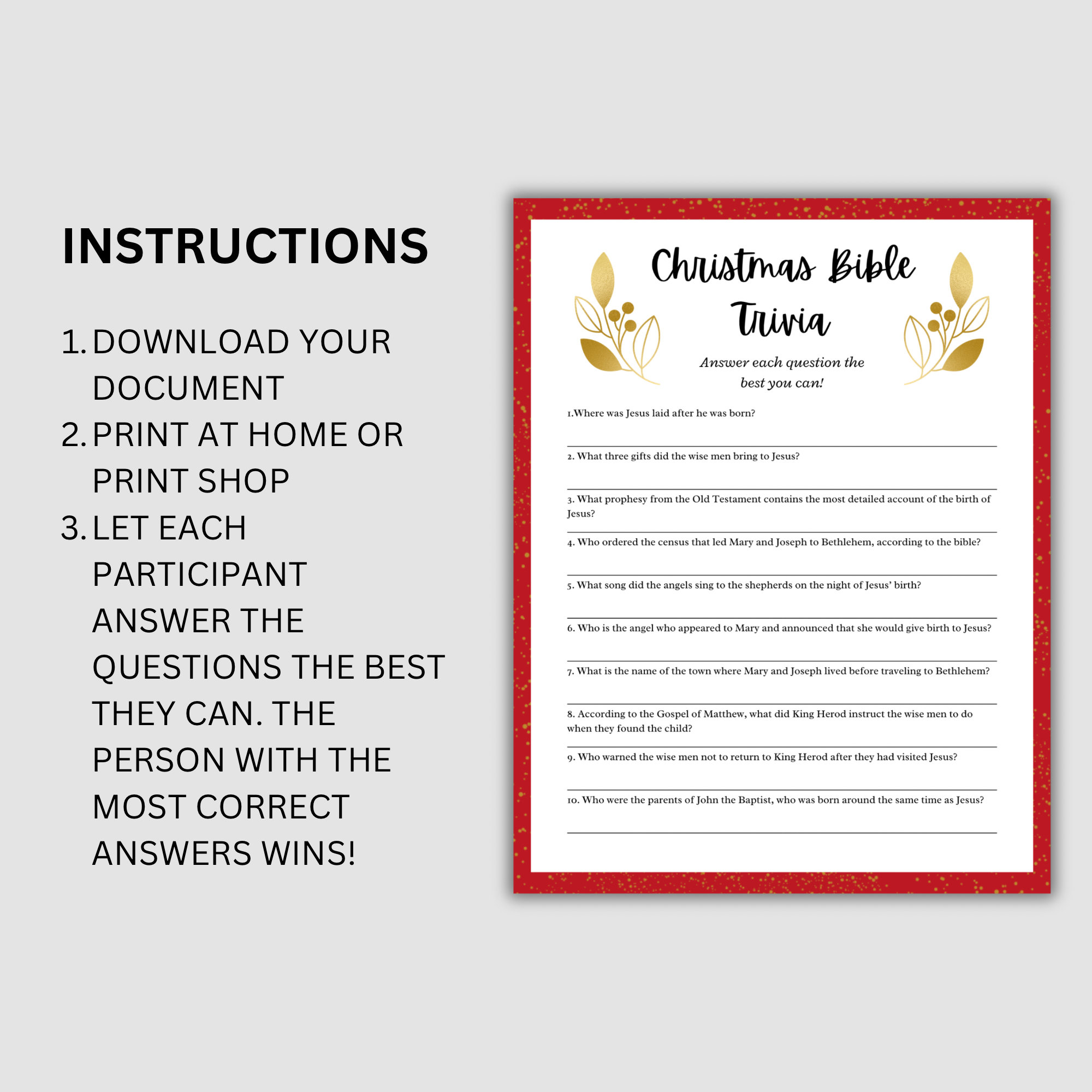 Christmas Bible Trivia, Christian Bible Trivia, Christmas Trivia ...