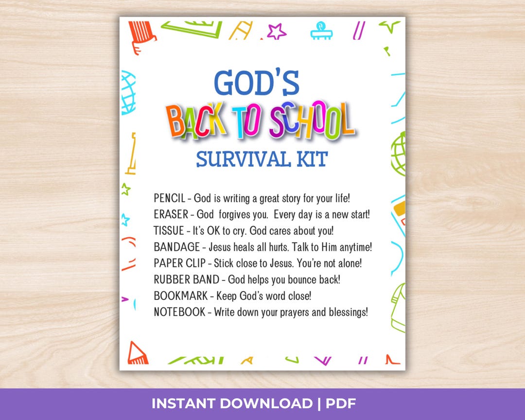 God's Back to School Survival Kit – Printable Gift Tags for Students ...