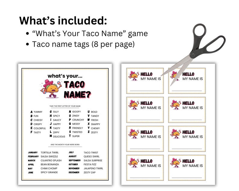 What’s Your Taco Name Game for Taco Parties, Cinco De Mayo and Other ...