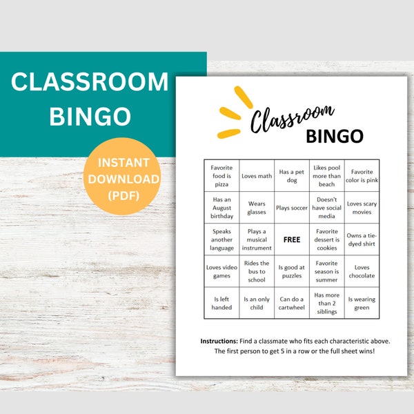 Get to Know You Bingo - Etsy