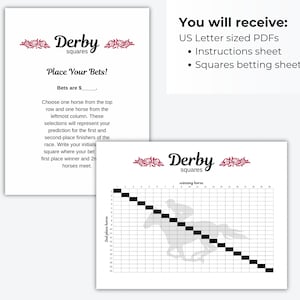 Kentucky Derby Squares, Derby Exacta Squares, Horse Racing Party ...