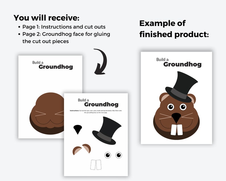 Build a Groundhog, Groundhog Day Activities, Groundhog Day Craft ...