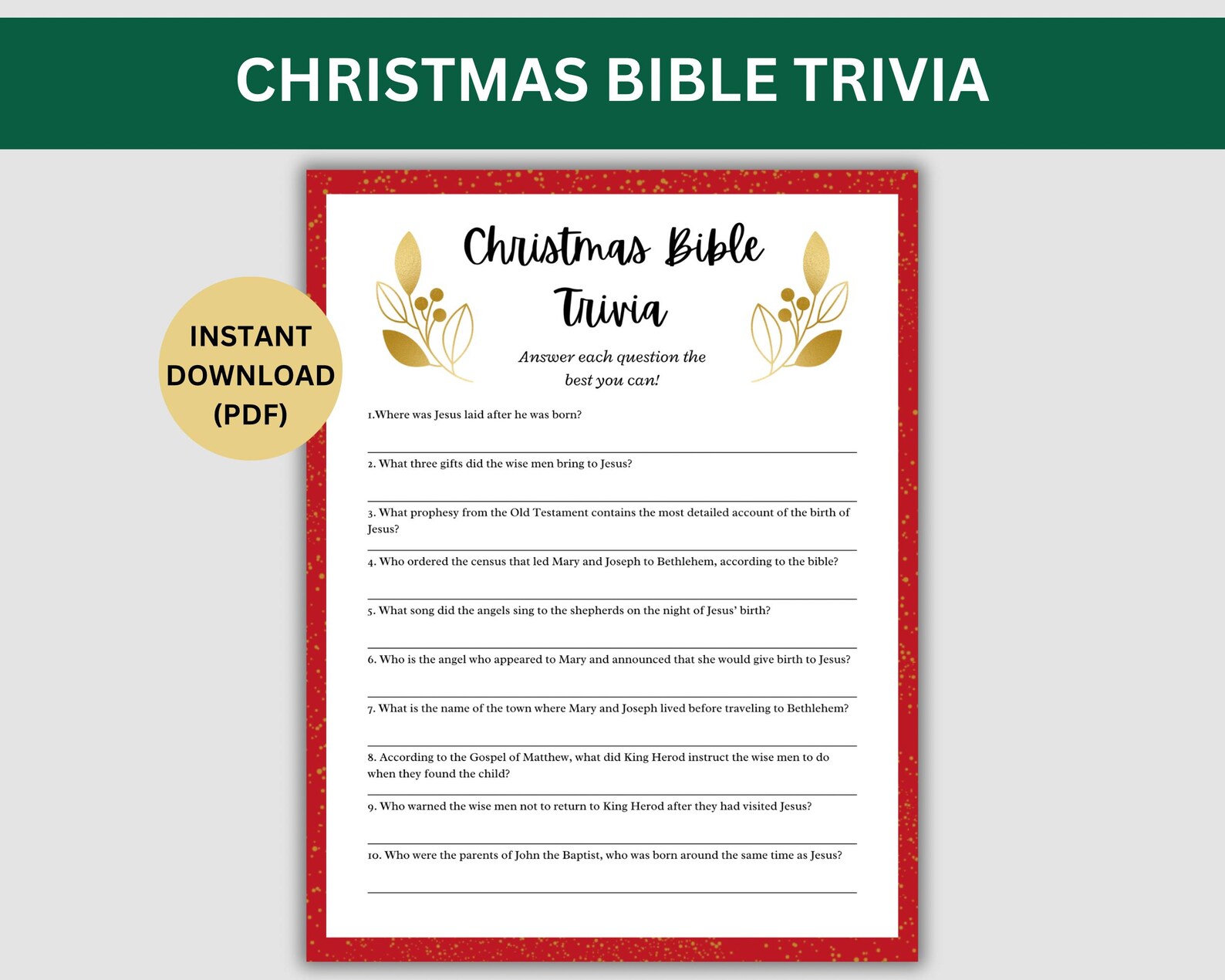 Christmas Bible Trivia, Christian Bible Trivia, Christmas Trivia ...