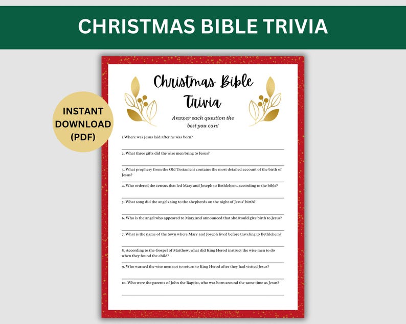 Christmas Bible Trivia, Christian Bible Trivia, Christmas Trivia ...