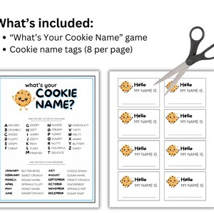 Cookie Name Generator Game: Printable Cookie Exchange Activity (digital ...