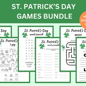 St Patrick’s Day Printable Games Bundle | Instant Download Classroom ...