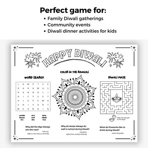 Diwali Coloring Activity Sheet, Printable Diwali Activity for Kids ...