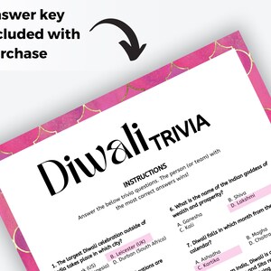 Diwali Trivia Game: Printable Group Activity (PDF) - Etsy