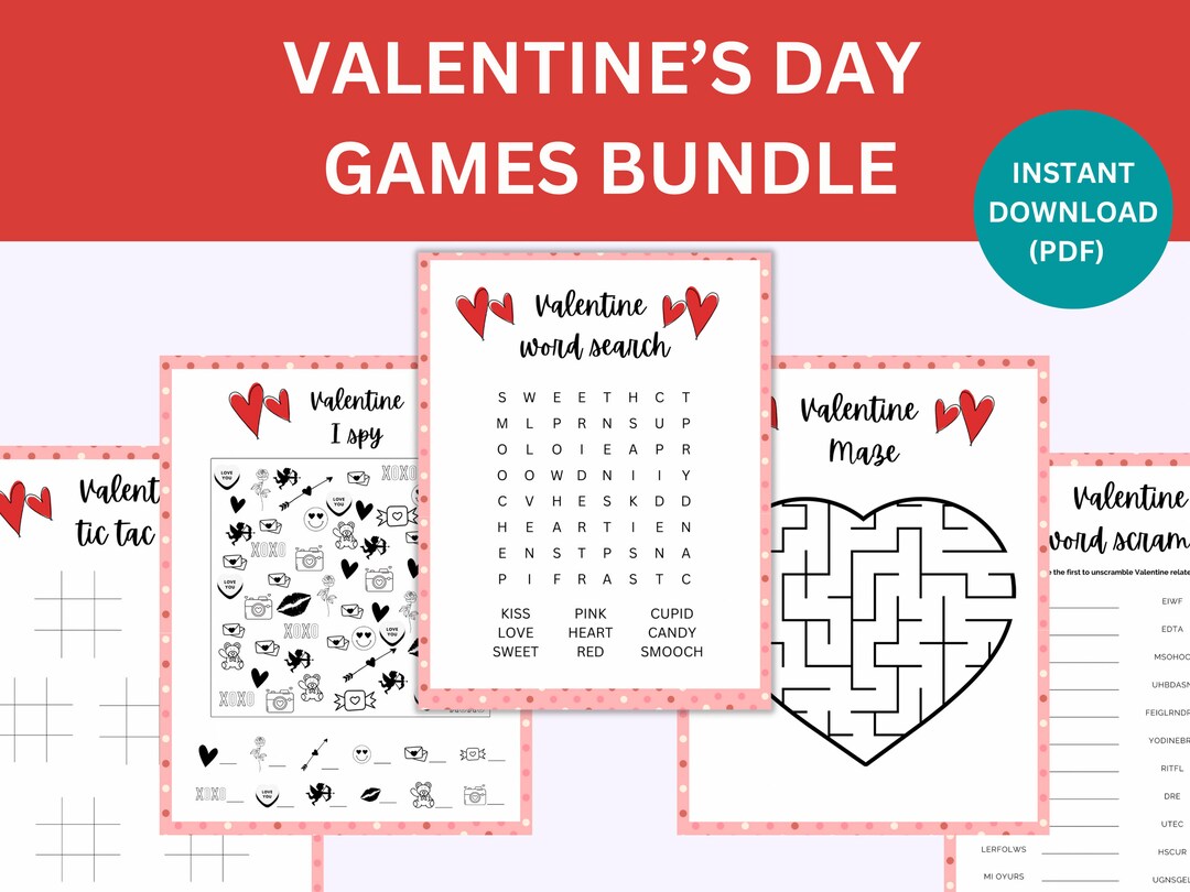 Valentines Day Printable Activities Bundle | Instant Download for ...