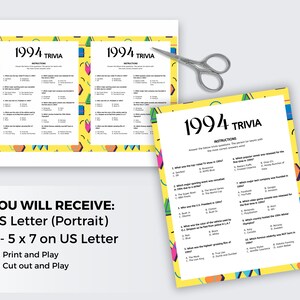 1994 Trivia Game, Born in 1994, 30th Birthday Game, 30th Anniversary ...