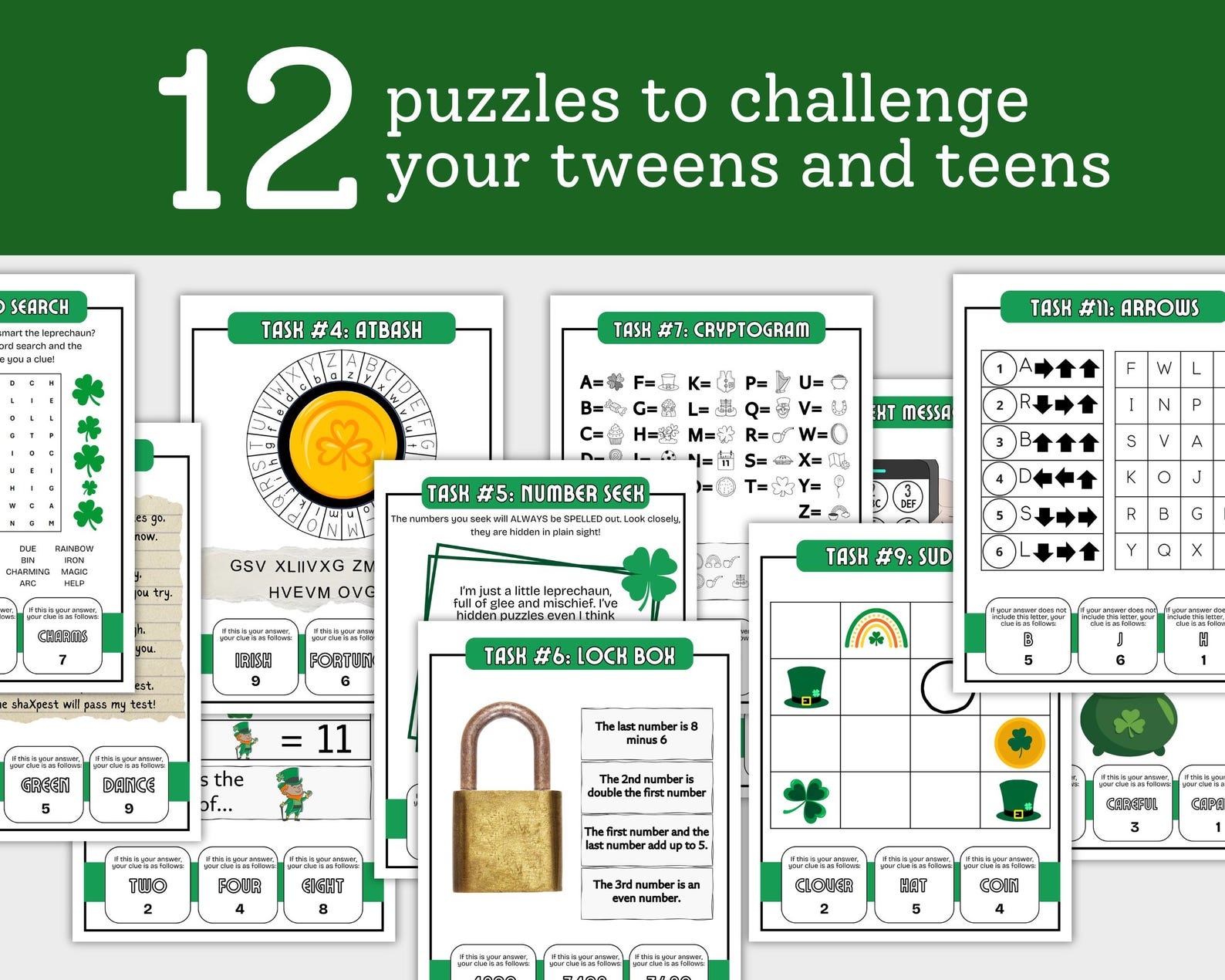 Leprechaun Escape Room for Kids and Teens, Printable St. Patricks Day ...