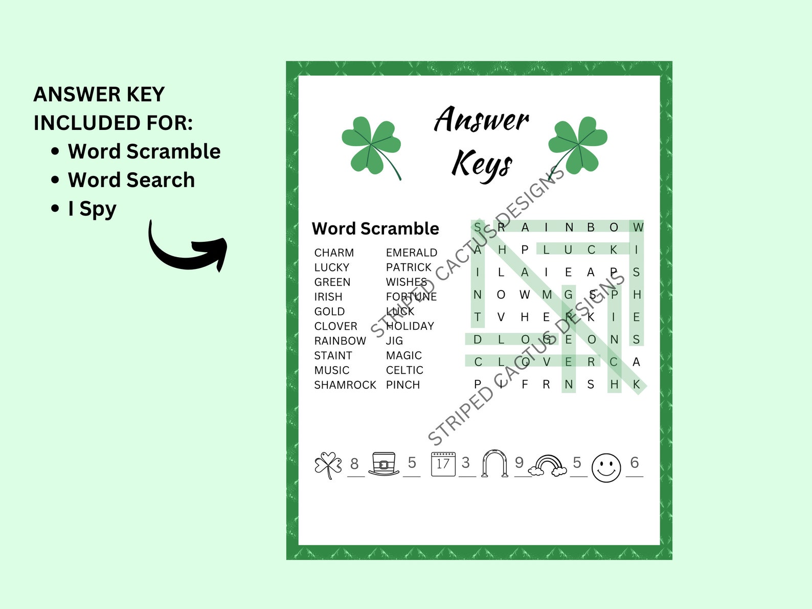 St Patrick’s Day Printable Games Bundle | Instant Download Classroom ...