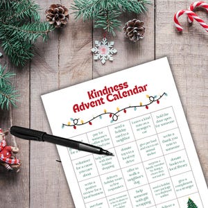 Kindness Advent Calendar, Christmas Acts of Kindness, Printable Holiday ...
