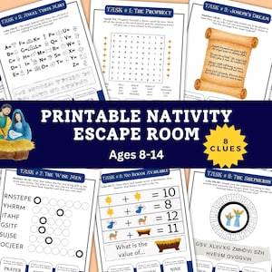 Nativity Escape Room for Kids and Teens, Printable Christmas Escape ...