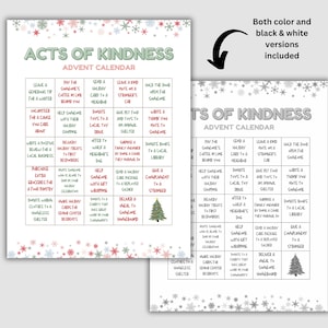 Kindness Advent Calendar, Christmas Acts of Kindness, Giving Back ...