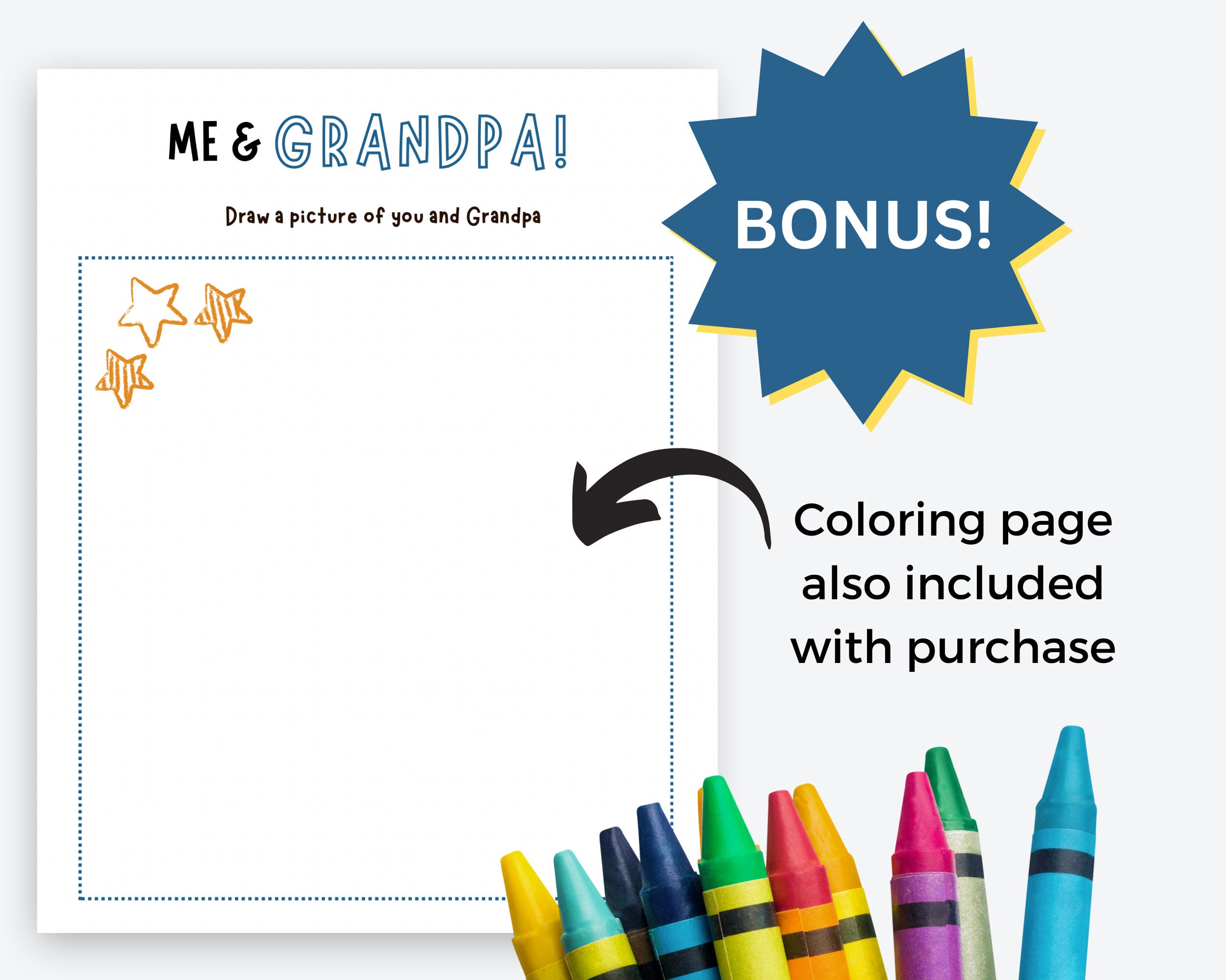 All About My Grandpa Coloring Sheet, Printable Grandpa Gift, Father's ...