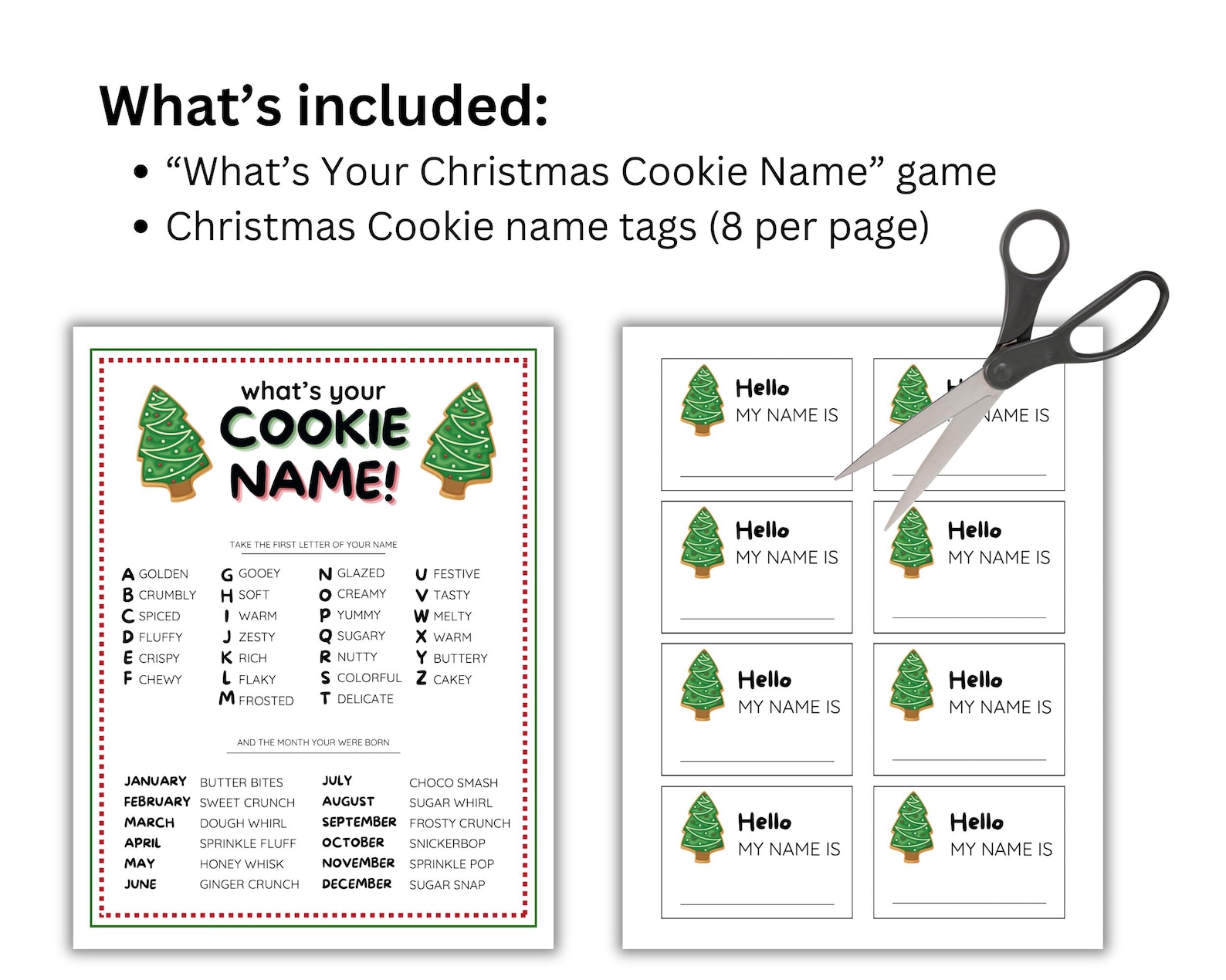 Christmas Cookie Name Game, Printable What's Your Christmas Cookie Name ...