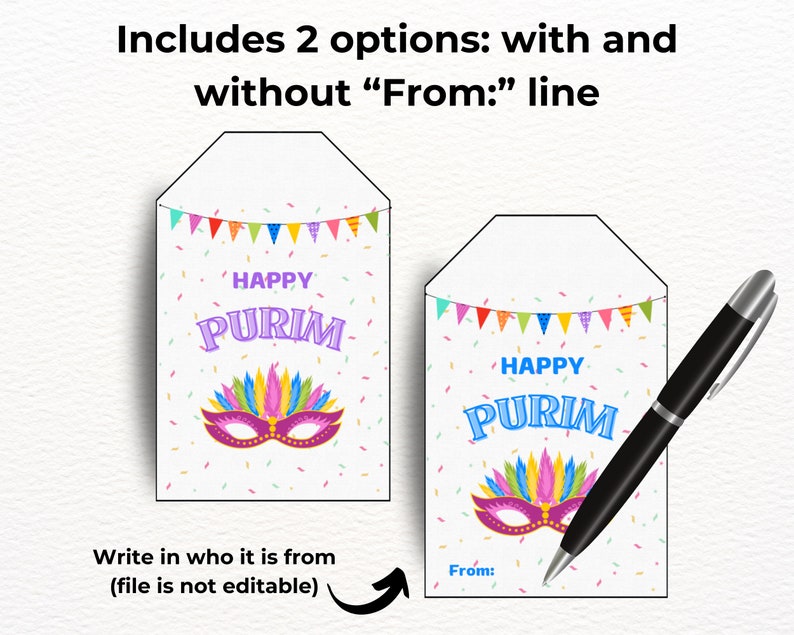 Purim Labels for Gifts, Hamentaschen Gift Tags, Mishloach Manot Labels ...