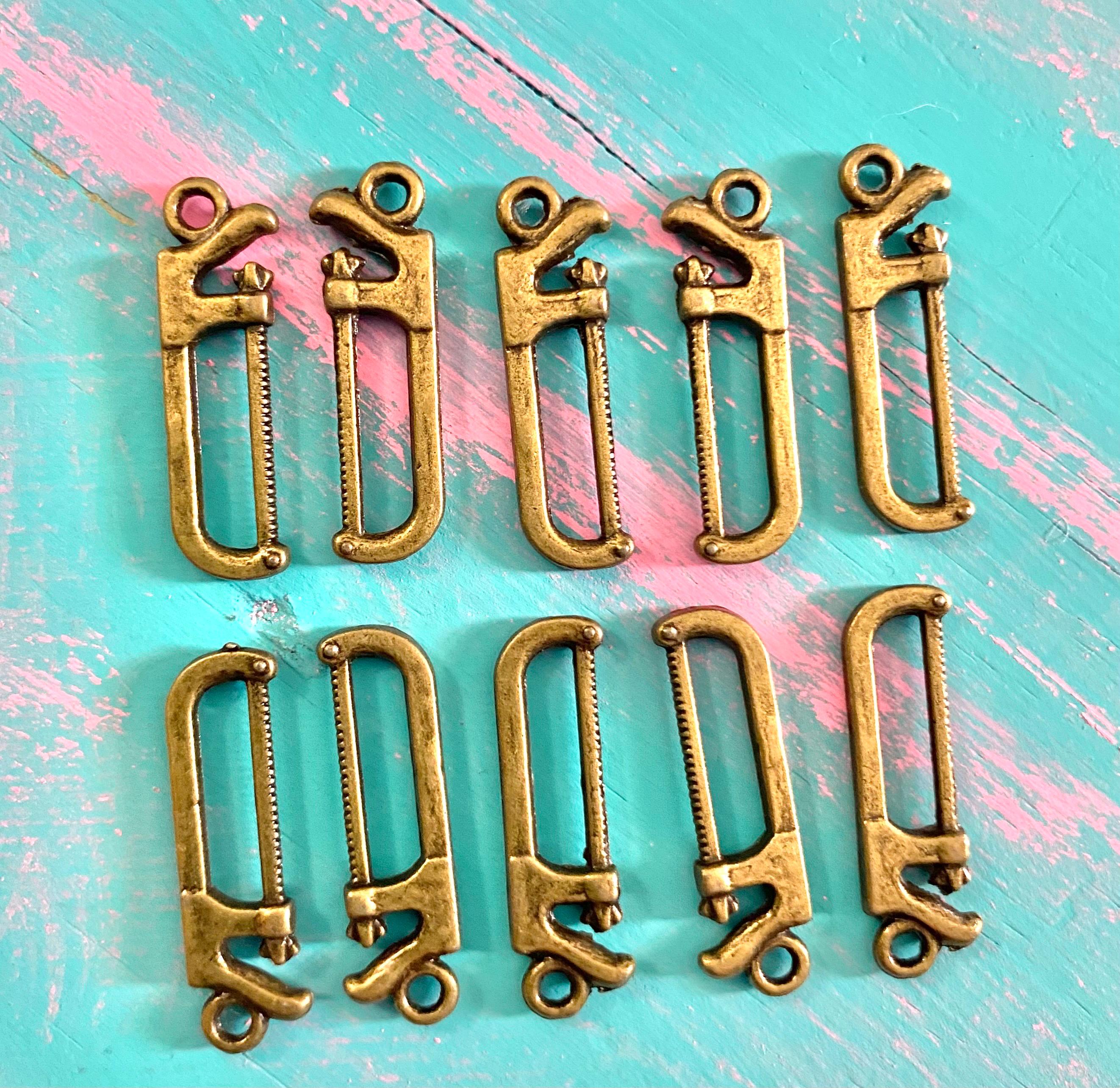 Bronze Hacksaw Tool Charms: Alloy Pendants, Jewelry Making (10pcs) - Etsy
