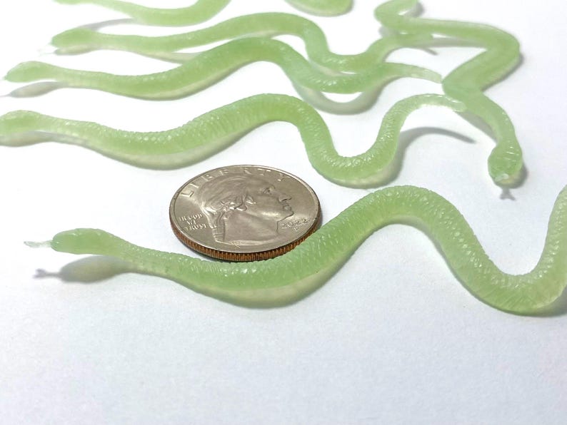 10 Plastic Snakes, Glow in the Dark : Miniature Fairy Garden Diorama ...