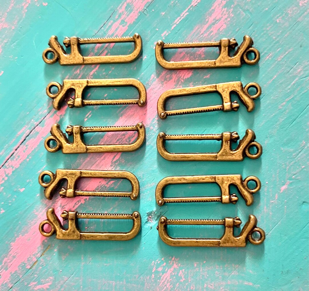 Bronze Hacksaw Tool Charms Pendants for Jewelry Making Saw Alloy 10pcs ...