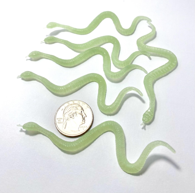 10 Plastic Snakes, Glow in the Dark : Miniature Fairy Garden Diorama ...