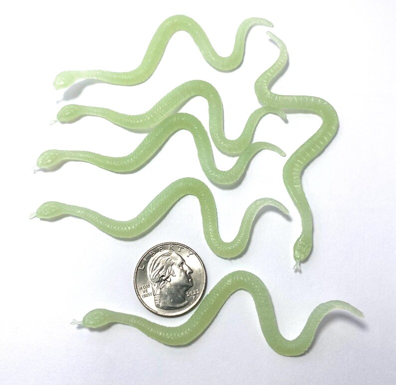 10 Plastic Snakes, Glow in the Dark : Miniature Fairy Garden Diorama ...