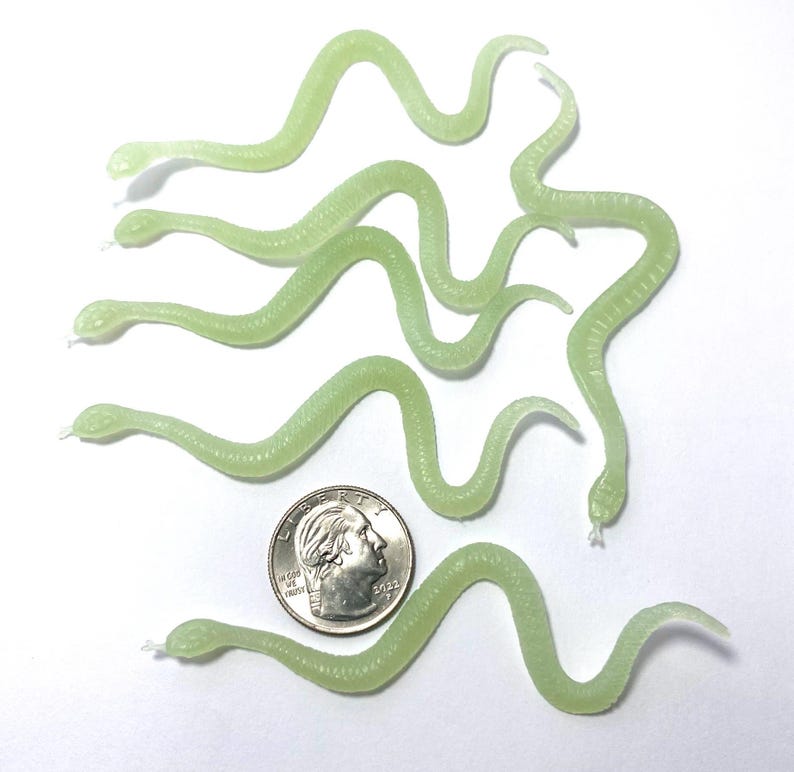 10 Plastic Snakes, Glow in the Dark : Miniature Fairy Garden Diorama ...