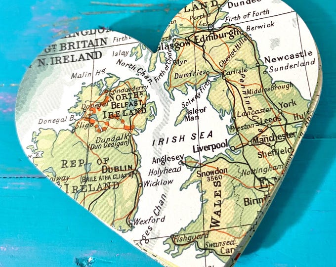 50 Vintage Atlas Map Paper Heart Cutouts, Scrapbooking Supplies Ships ...