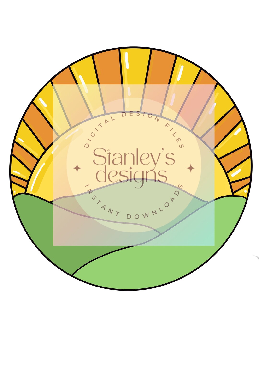 Sunrise Digital Design, Print and Cut, Digital Artwork, Transparent ...