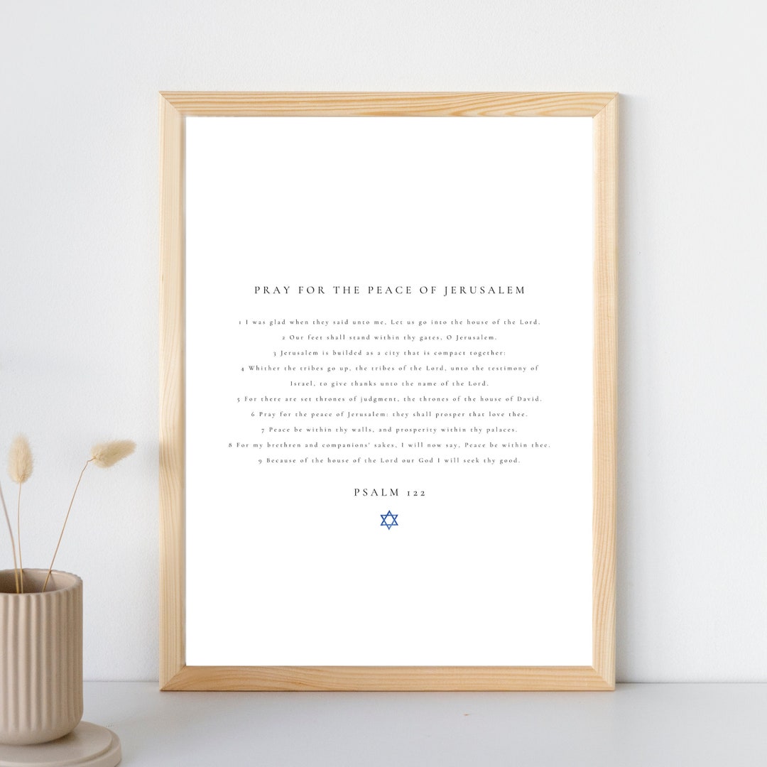 Pray for the Peace of Jerusalem Poster | Psalm 122 | Star of David ...