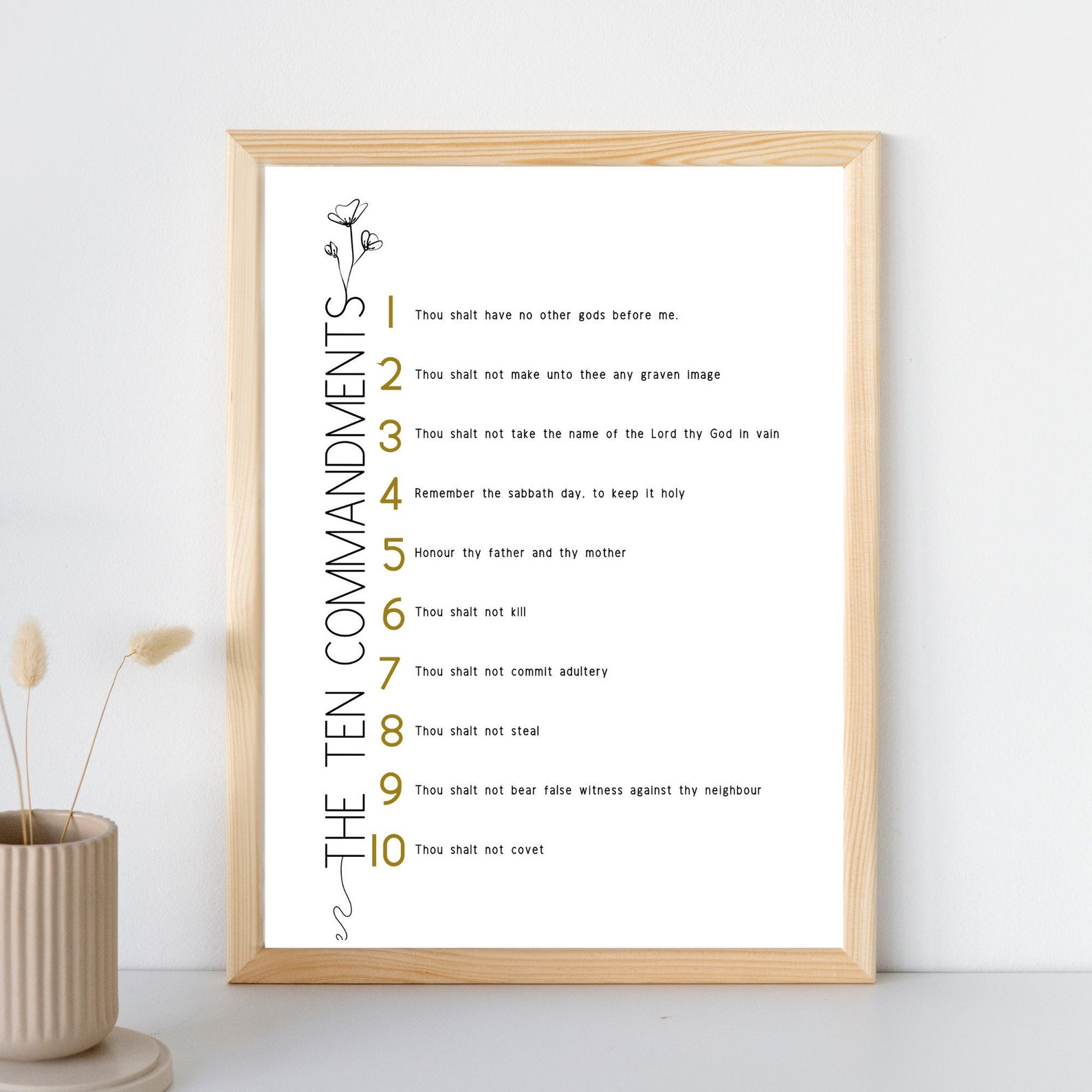The Ten Commandments Poster Digital Download Christian - Etsy